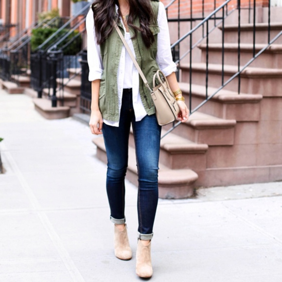 Max Jeans | Jackets & Coats | New Max Jeans Olive Green Shepra Vest ...